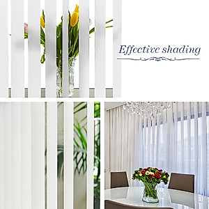 Nuanchu 5 PCS Vertical Blind Replacement Slats PVC Vertical Blind Slats Replacement Parts and 30 Pieces Clear Vertical Blind Repair Tabs Blind Repair Fixers for Sliding Door Window (White)