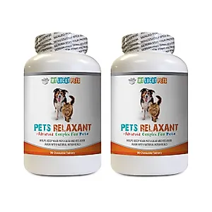 MY LUCKY PETS LLC cat Anxiety and Stress - PET Relaxant for Dogs and Cats - Anxiety Relief - Calming Complex - Premium - cat Valerian Root - 2 Bottles (180 Chewable Tablets)