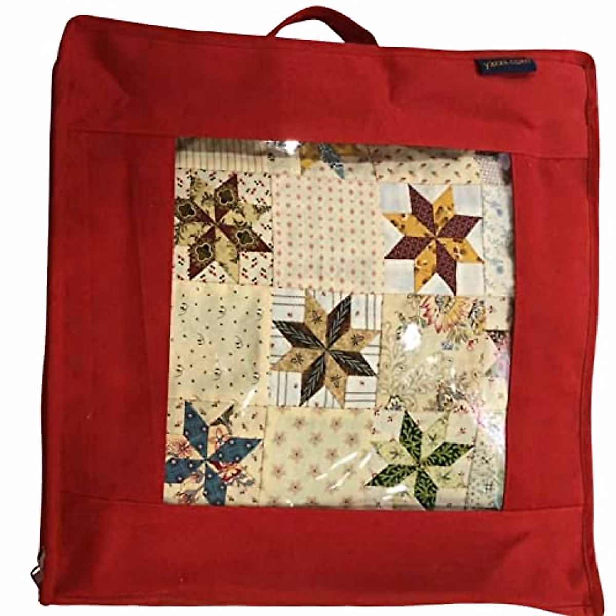 Yazzii Quilt Block Showcase Bag - Portable Storage Bag Organizer - Multipurpose Storage Organizer for Sewing Projects, Fabric Pieces, Quilt Blocks, Appliques, Stitcheries & More.-Red