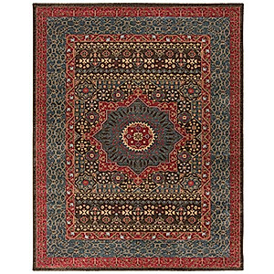 SAFAVIEH Mahal Collection Area Rug - 10' x 14', Navy & Red, Traditional Oriental Design, Non-Shedding & Easy Care, Ideal for High Traffic Areas in Living Room, Bedroom (MAH620C)