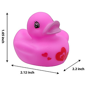 JOYIN 28 Pack Valentine’s Day Gift Cards with Gift Mini Rubber Duck Bath Toys for Classroom Exchange Prizes, Valentine Party Favors Toys