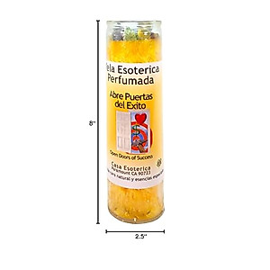 Open Door to Success-Palm Wax Spiritual Intention Spell Candle-[Yellow] | Vela CASA ESOTERICA PERFUMADA- (ABRE PUERTAS DEL EXITO)
