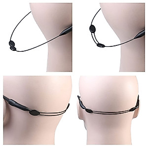 Maitsol Glasses Strap (4 PCS) - No Tail Sunglasses Strap - Adjustable Eyeglasses Strap - Eye Glasses Holder Around Neck, Sports Eyewear Retainer Glasses Strap for Men Women 14Inch（Black）