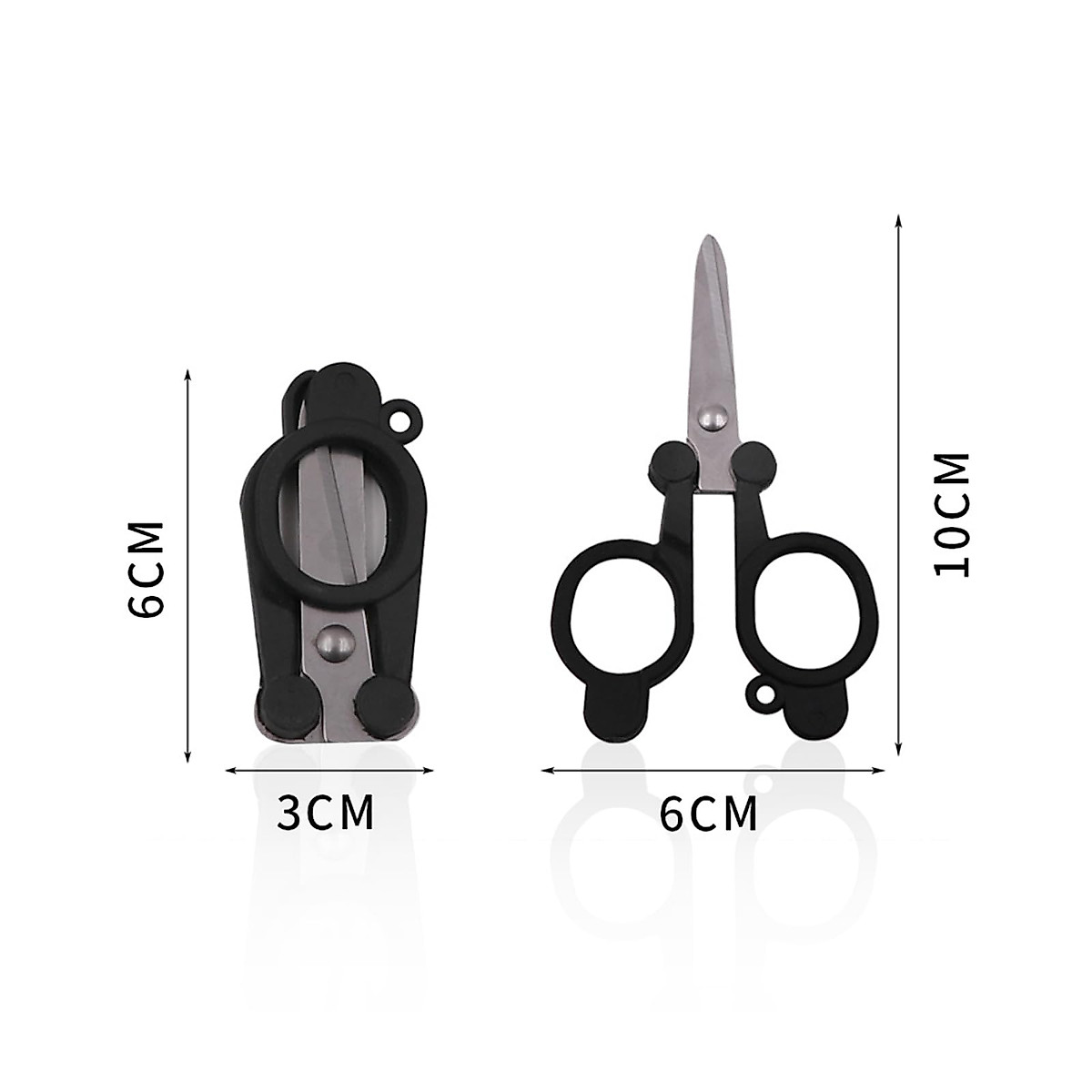 YAFIYGI 3PCS Travel Scissors TSA Approved Folding Portable Mini Travel Trip Stainless Steel Blades Plastic Handles Compact Foldable Small Carry On Pocket Size for Backpack Crafting Scissors Home