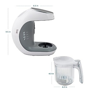 EVLA'S Baby Food Maker, Healthy Homemade Baby Food in Minutes, Steamer, Blender, Baby Food Processor, Touch Screen Control, includes 6 Reusable Food Pouches for Storage or Travel, White