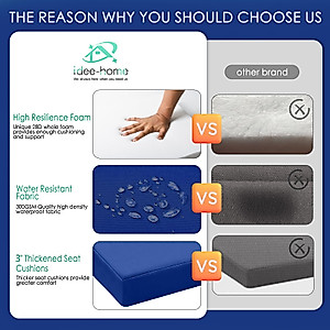 idee-home Chaise Lounge Cushions Outdoor, Lounge Chair Cushion 80in.L x 26in.W x 3in.D Patio Cushions for Outdoor Furniture Waterproof for Lawn Pool