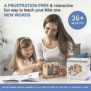 Real Wood Spin and Read Montessori Phonetic Reading Blocks Combines Spelling Blocks with Phonics flashcards for a Frustration Free Spelling for Kids and Beginner CVC Reading