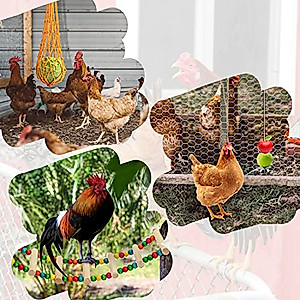GAGILAND 7 Packs Chicken Coop Toys, Chicken Swing for Hens, Chicken Flexible Ladder, Chicken Xylophone, Chicken Mirror Toy, Ball Toy, Chicken Vegetable String Bag and Hanging Feeder