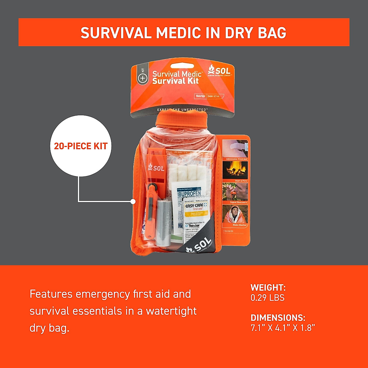 S.O.L. Survival Medic in Dry Bag