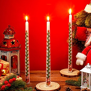 Jutom 3 Pcs Christmas Advent Candle Countdown Christmas Calendar Candle Christmas Gifts Advent Calendar, 12 Inch