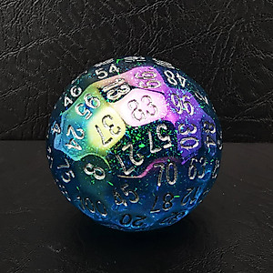 Bescon Dazzling Blue 100 Sided Dice, Game Dice D100, Polyhedral Solid 100 Sides Dice 45MM in Diameter (1.8inch)