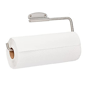 iDesign Forma Wall Mounted Metal Paper Towel Holder, Swiveling Roll Organizer for Kitchen, Bathroom, Craft Room, 12" x .75" x 4.5", Chrome