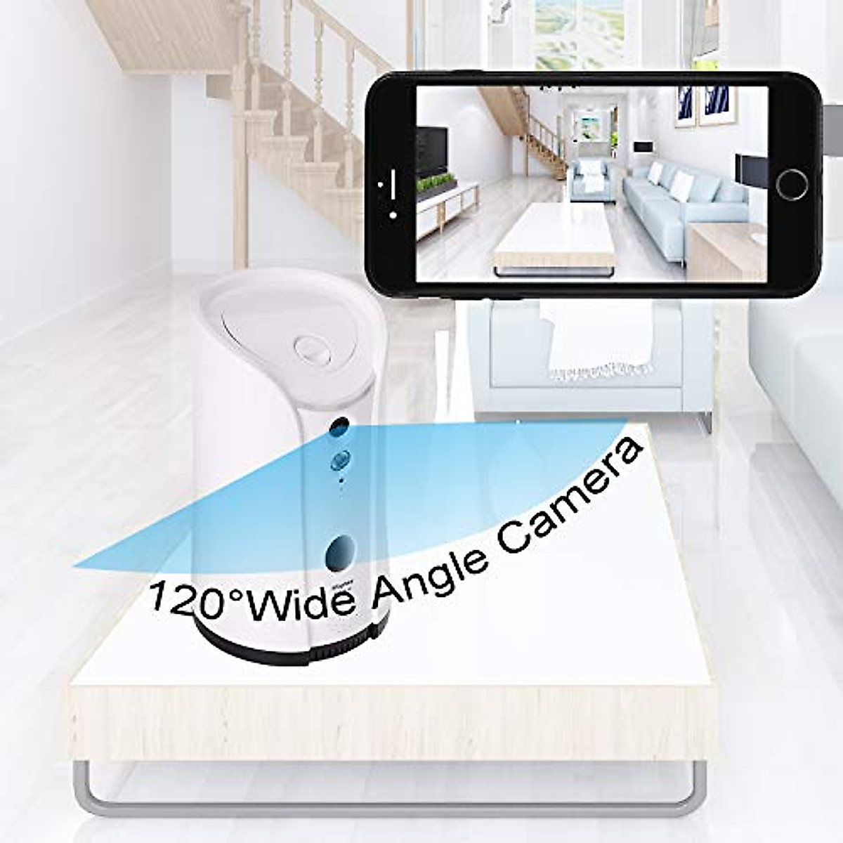 SKYMEE Dog Camera Treat Dispenser, WiFi Remote Pet Camera with Two-Way Audio and Night Vision, Compatible with Alexa