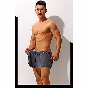 HKESS Men Wearable Bath Towel Soft Microfiber Magic Sexy Man Swimming Short Pants Blanket Beach Towels,Blue