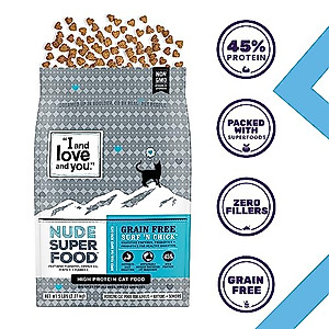 I and love and you Nude Dry Cat Food - Grain Free Limited Ingredient Kibble, Whitefish + Chicken, 5-Pound Bag