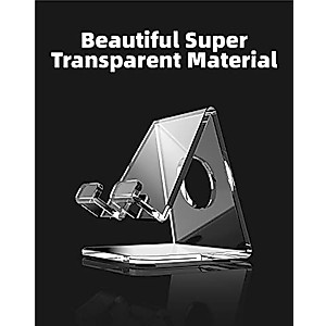 TOPGO Acrylic Cell Phone Stand, Clear Phone Holder for Desk, Office Desktop, Bedside Table, Compatible with iPhone 14/Samsung/Smartphones/iPad Mini