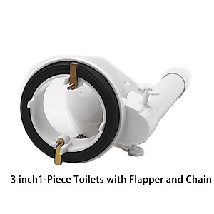 3-Inch One Piece Toilet Flush Valve, Universal Toilet Replacement Parts Toilet Repair Kit for Toilets with Flapper and Chain, Easy to Install
