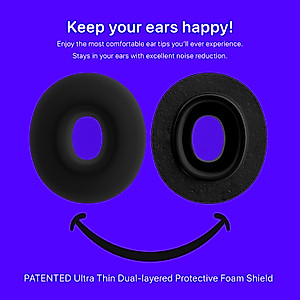 CharJenPro Patented AirFoams Pro Ultra V5.0 Memory Foam Ear Tips w/Foam Shield for AirPods Pro 1st & 2nd Gen, Newest Version 5.0, Secure, Comfortable, Super Noise Cancellation, Replacement Buds, SML