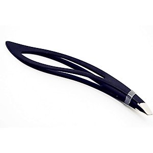 Gaweb Tweezers, Curve Stainless Steel Hollowed Leaf Eyebrow Tweezer Women Hair Remove Clip Tool - Black, A, (1220459-Gaweb1)