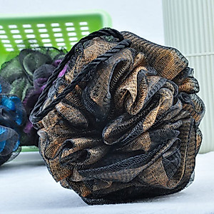 LiFBEAUTiFuL Bathing Ball,Set of Four, xxl-75g，Super Large Size,Towel Gourd,Strong Exfoliation， Four Colors,Delicate Foam，Four Hooks are accompanied，Loofah, Blue,yellow,purple,green, 6×6×6 Inch