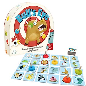 ROO GAMES Bull’s Eye - Fast-Paced Animal Matching Game - for Ages 3+ - Flip A Card, Plunge The Match and Win!