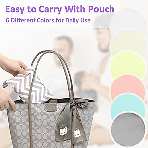 Beieverluck 48 Pack Reusable Nursing Breast Pads with Wash Bag Breastfeeding Nipple Pads for Maternity Washable Breast Pads for Breastfeeding