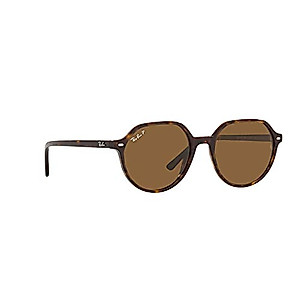 Ray-Ban RB2195 Thalia Square Sunglasses, Havana/Polarized Brown, 51 mm