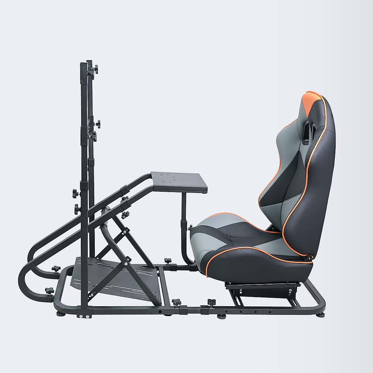 OUYESSIR Racing Simulator Cockpit with Racing Seat and TV Stand, Adjustable Steering Wheel Stand for Logitech G25|G27|G29 |G920 | Thrustmaster | Compatible with Xbox One, PS4, PC Platforms