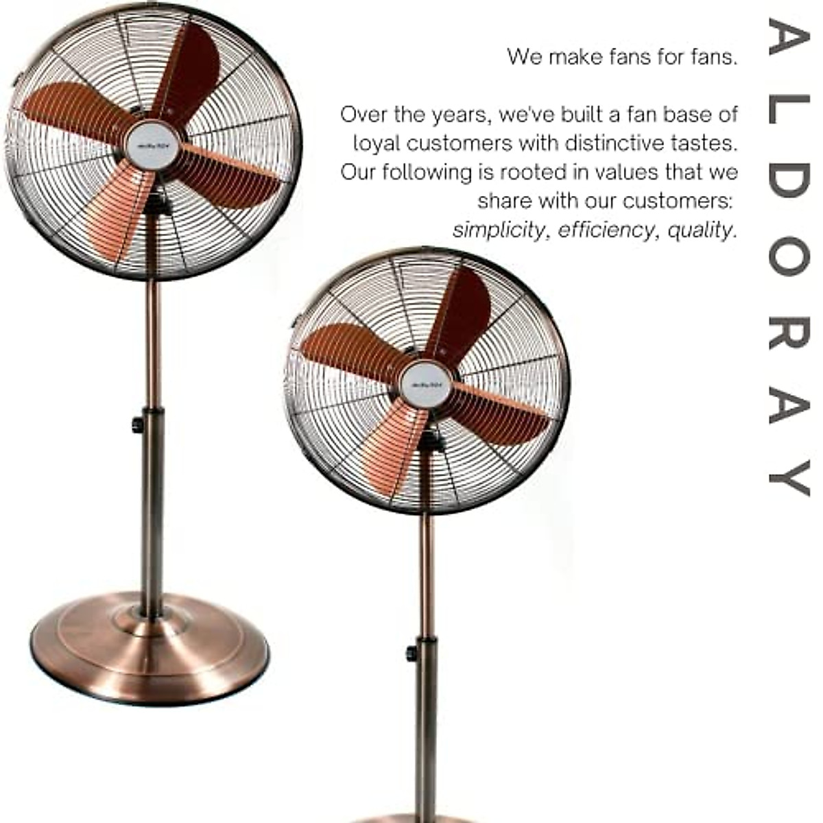 AldoRay Vintage 16 Inches Pedestal Fan (Copper)