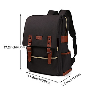 Fvstar Slim Business Laptop Backpack Elegant Casual Daypacks Outdoor Sports Rucksack School Shoulder Bag for Men Women,Tear Resistant Unique Travelling Backpack Fits up to 15.6Inch Laptop,Black