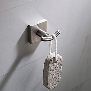 Kraus Ventus Bathroom Robe and Towel Double Hook, Brushed Nickel Finish, KEA-17702BN