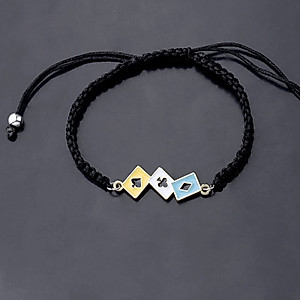 SEIRAA Gamblers Lucky Casino Bracelet Playing Cards Gift for Poker lovers (Playing Cards Bracelet)