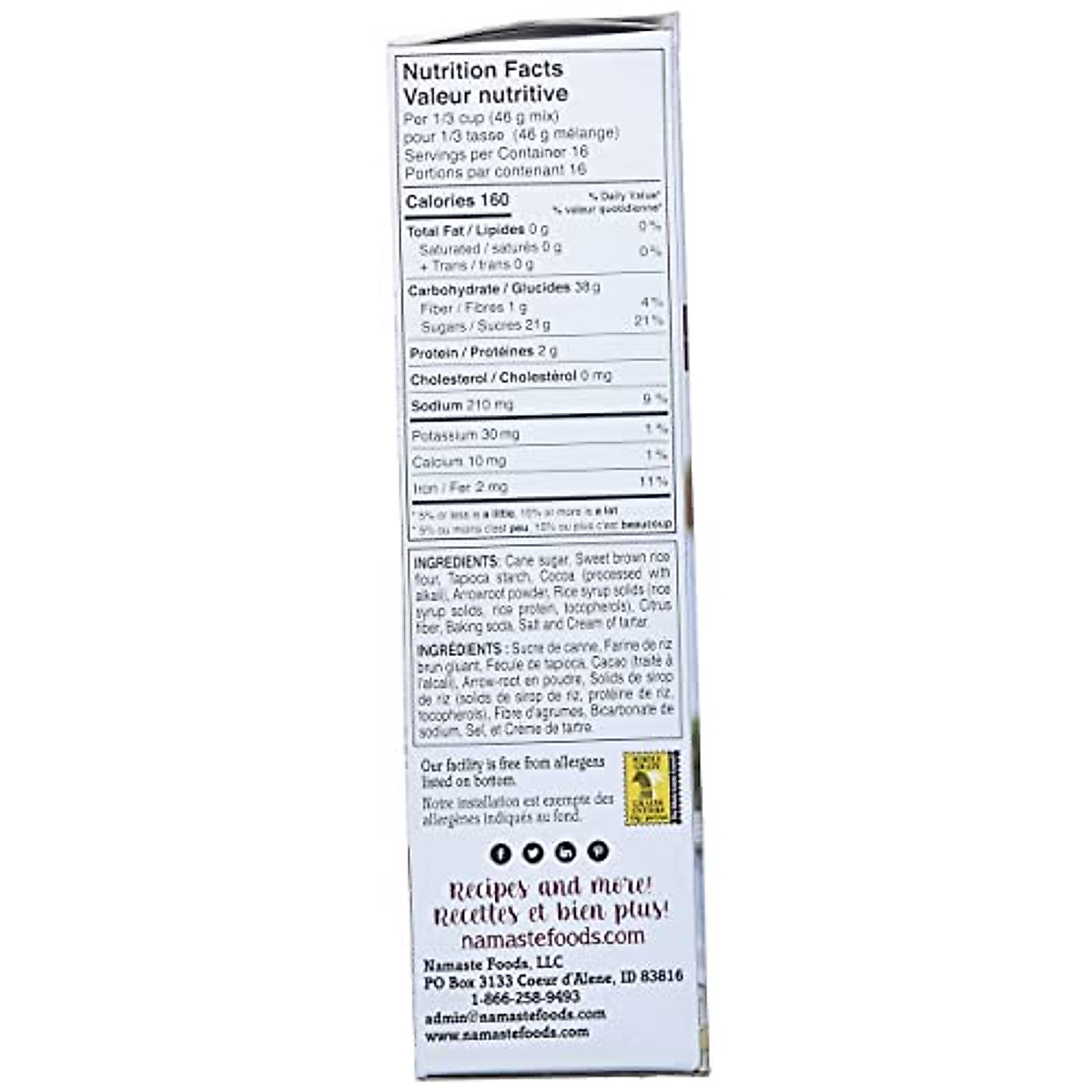 Namaste Foods, Gluten-Free Chocolate Cake Mix, Allergen-Free, 26-Ounce Boxes (Pack of 6)