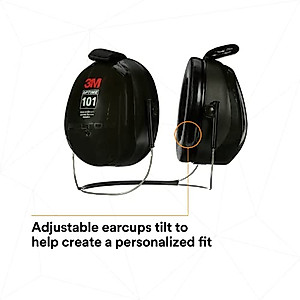 3M PELTOR Optime 101 Earmuffs H7B, Behind-the-Head, Black