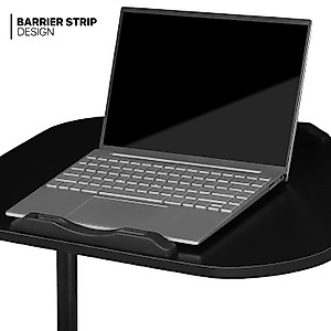 MoNiBloom Rolling Mobile Standing Desk 360° Rotatable Panel Adjustable Height 59''-89'' Portable Overbed Laptop Sofa Table Cart with Wheels for Offices Home Medical, Black