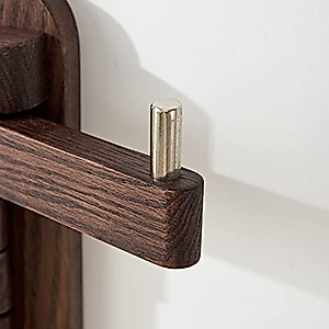INMAN Swivel Coat Hooks for Wall, Oak Wood Wall Hook, Swivel Wall Coat Rack Heavy Duty Foldable Wall Hooks for Coat Hat Towel Purse Robes Mudroom Bathroom Entryway (Walnut