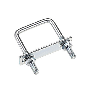 uxcell Square U-Bolts 2"(50mm) Inner Width Carbon Steel M8 with Nuts, Frame Plate, Round Washers 4 Set