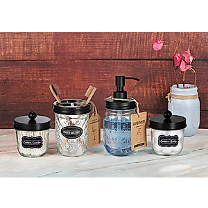 Mason Jar Liquid Soap Dispenser Lids(2) –Premium Rust Proof Stainless Steel Replacement- Farmhouse Decor for Kitchen & Bathroom, Liquid Soap Pumps for Hand Soap,Dish Soap, Lotions/Black-2 Pack