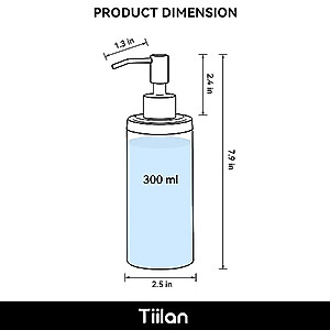 Tiilan Countertop Soap Dispensers for Bathroom, Stainless Steel, 300ml
