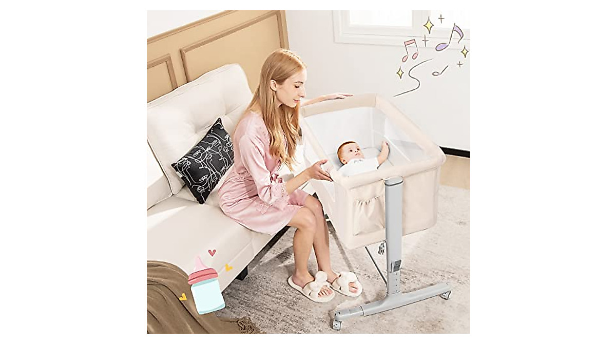 BABY JOY Bassinet Bedside Sleeper 3-in-1 Portable Baby Crib