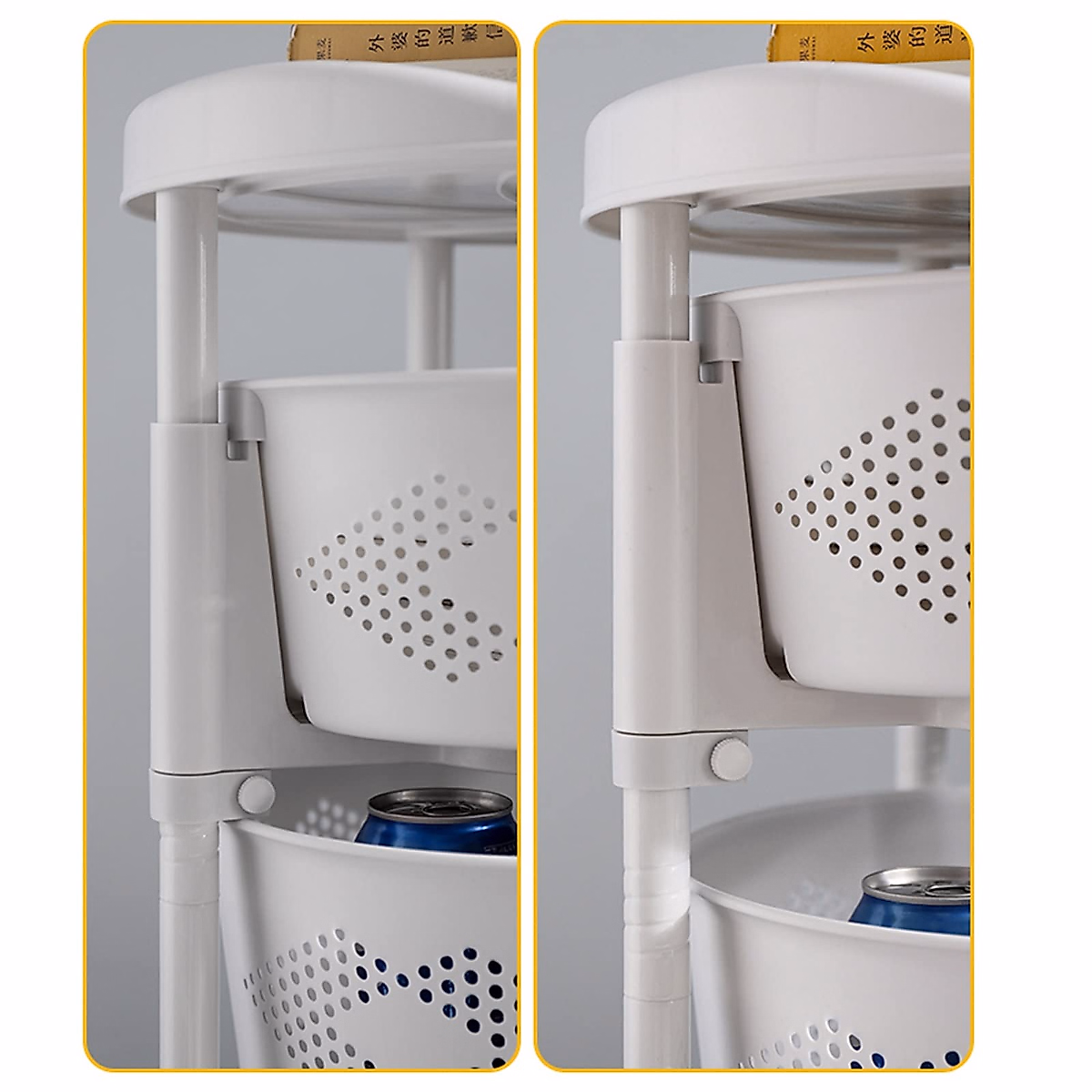 Gdrasuya10 Kitchen Cart with Storage Rotating Basket Vegetable Rack Multi-Layer Storage Shelves for Kitchen and Bedroom 5 Tier