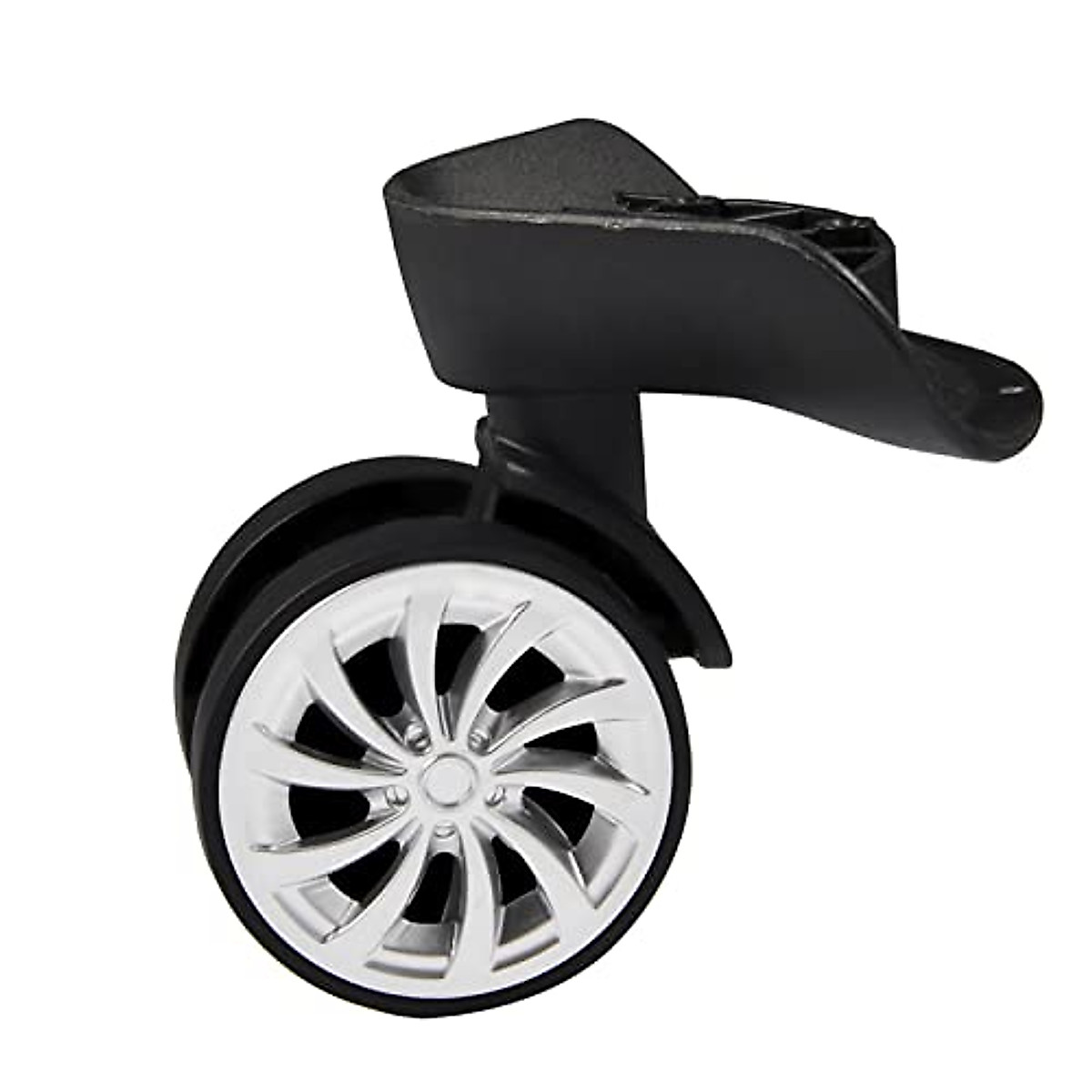 2Pcs Replacement Swivel Wheels, 360 ​​° Swivel Plastic Luggage Suitcase Wheels, Universal Wheel Draw‑Bar Box Accessory-Black