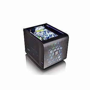 Thermaltake Core V21 SPCC Micro ATX, Mini ITX Cube Gaming Computer Case Chassis, Small Form Factor Builds, 200mm Front Fan Pre-installed, CA-1D5-00S1WN-00 Black