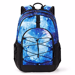Choco Mocha Galaxy Backpack for Teen Girls, Travel School Backpack for Girls Middle School Large Bookbag 18 Inch, Black