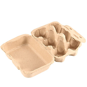 JAPCHET 50 Pack Egg Cartons for Chicken Eggs 6 Count, Paper Pulp Egg Carton Cheap Bulk, Pulp Fiber Egg Tray Holder Biodegradable Egg Carton for Family, Farm, Market