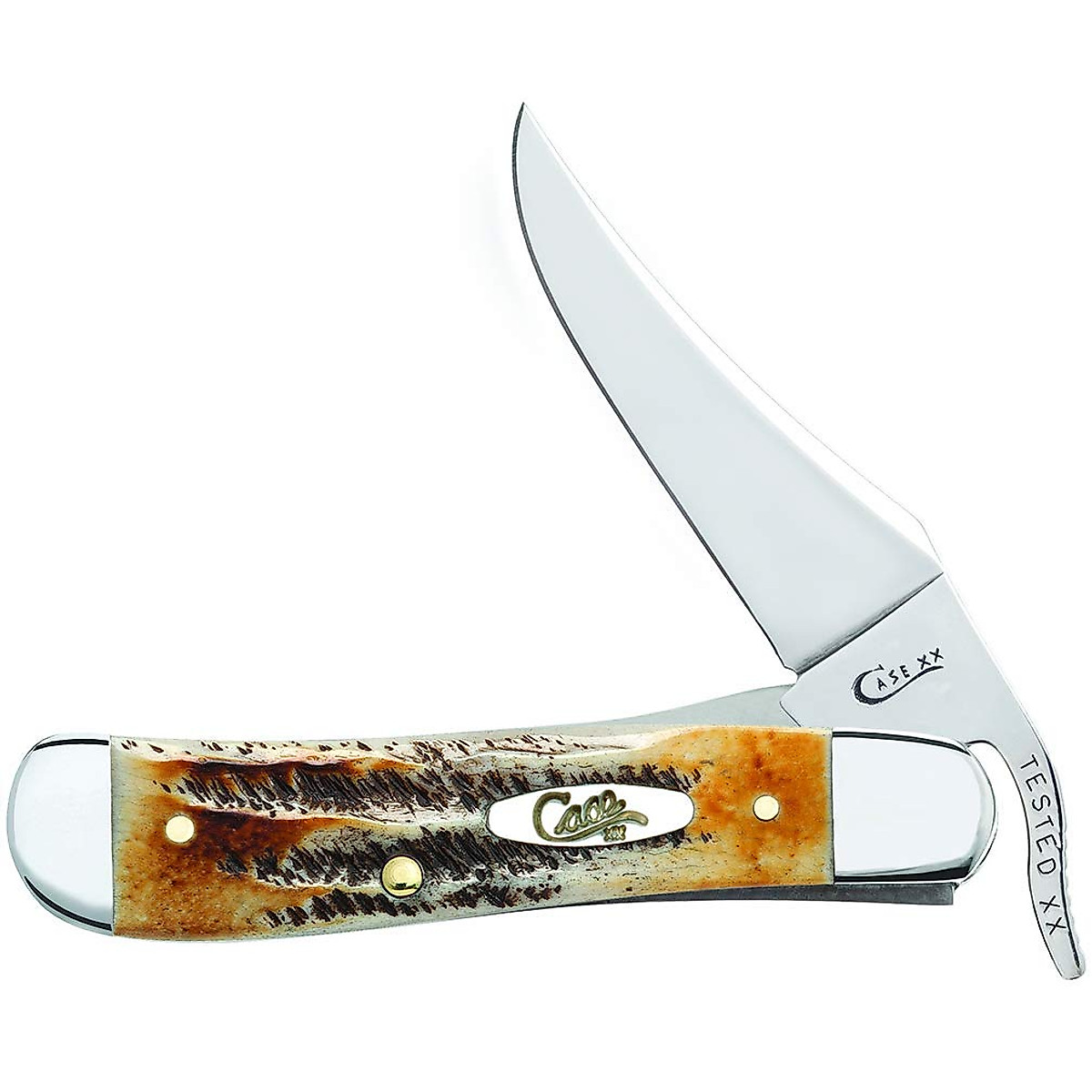 Case WR XX Pocket Knife Burnt 6.5 Bonestag Russlock Item #65303 - (6.51953L SS) - Length Closed: 4 1/4 Inches