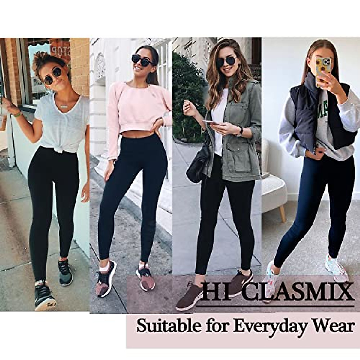 High Waisted Leggings for Women-Womens Black Seamless Workout Leggings Running Tummy Control Yoga Pants(L-XL)