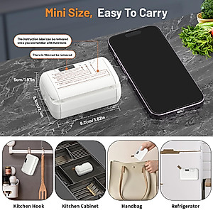 Mini Vacuum Sealer, Electric Mason Jar Vacuum Sealer Kit, 10 in 1 Mini Bag Sealer with Cutter, Vacuum Sealer Machine for Wide and Regular Mouth Marson Jar, Plastic Bags, Dry/Moist Food - White