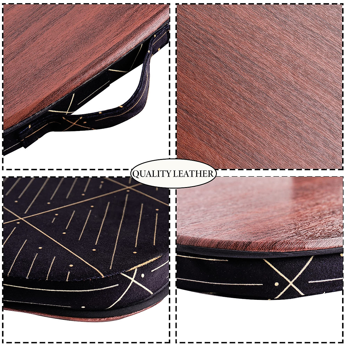 Jasenna Lap Laptop Desk - Portable Lap Desk with Pillow Cushion, Fits up to 15.6 inch Laptop for Home Office Students Use as Computer Laptop Stand, Book Tablet(1-Dark Brown)