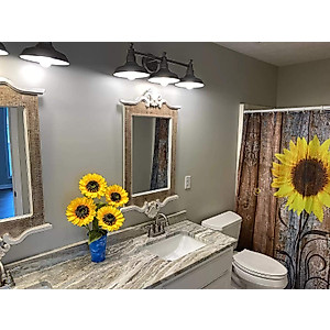 Plobach Artificial Silk Sunflowers 6 Pcs Long Stem Fake Sunflowers Bouquet Large Sunflowers Decor for Home Hotel Office Wedding Party Garden